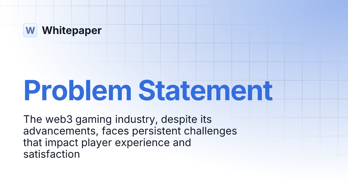 Problem Statement | Whitepaper